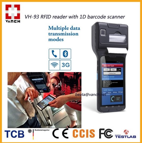 Buy Android Rfid Handheld Uhf 2 Meters Uhf Rfid Reader Mobile With Barcode Scanner And Thermal ...