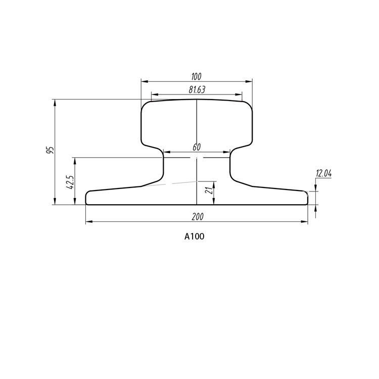 Buy Din536 Crane Steel Rail A45 A55 A65 A75 A100 A120 A150 Standard ...