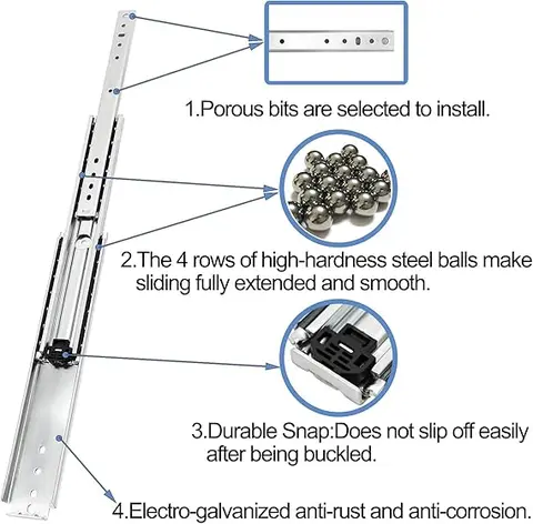 Buy Direct Sales 76mm Heavy Duty Drawer Slides 200 Kg Load Side-mount ...