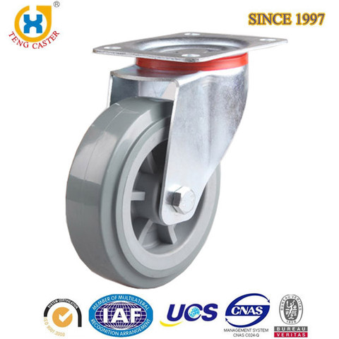 Buy Factory 8 Inch Heavy Duty Industrial Top Fixed Hard Rubber Roller ...