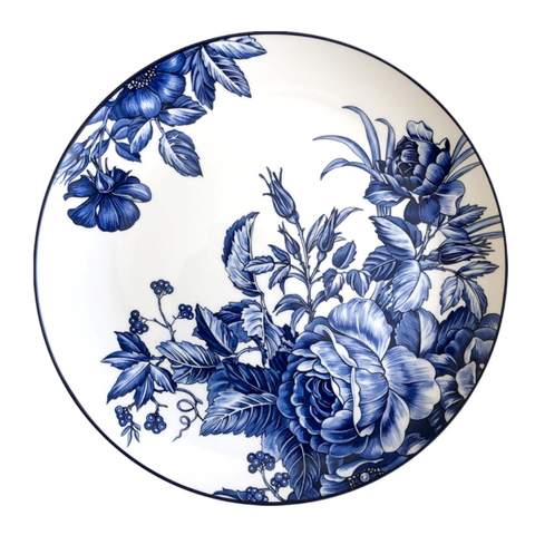 Buy Fine Blue Flower Ceramic Porcelain Dinner Set Luxury Golden Rim ...