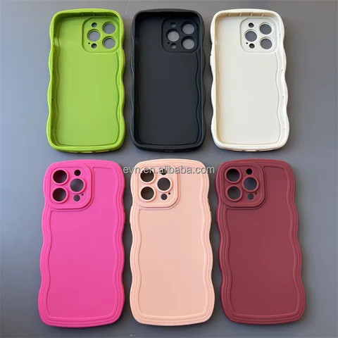 Buy High Quality Solid Color Fluted Big Wave Frosted Tpu Soft Silicone ...