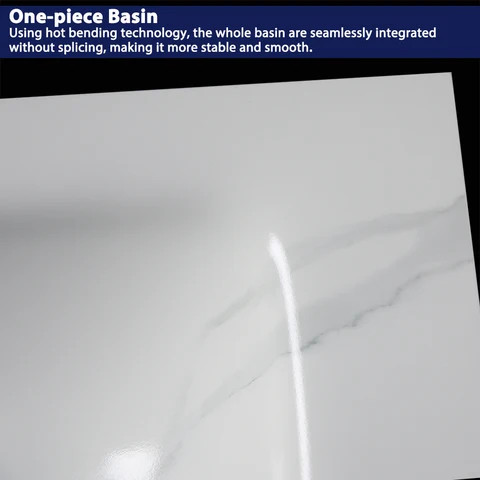 Buy Jazz White Hot Bending Seamless Double Bowl Sintered Stone Rock ...