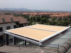 Buy Outdoor Pergola Motorized Folding Roof Shade Canopy Horizontal ...