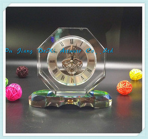 Buy Quartz Analog Alarm Clock Transparent Table Clock Crystal Desk ...