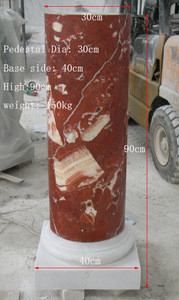Buy Red Marble Pedestals Bust Round Stand Statue Pillars For Statues ...