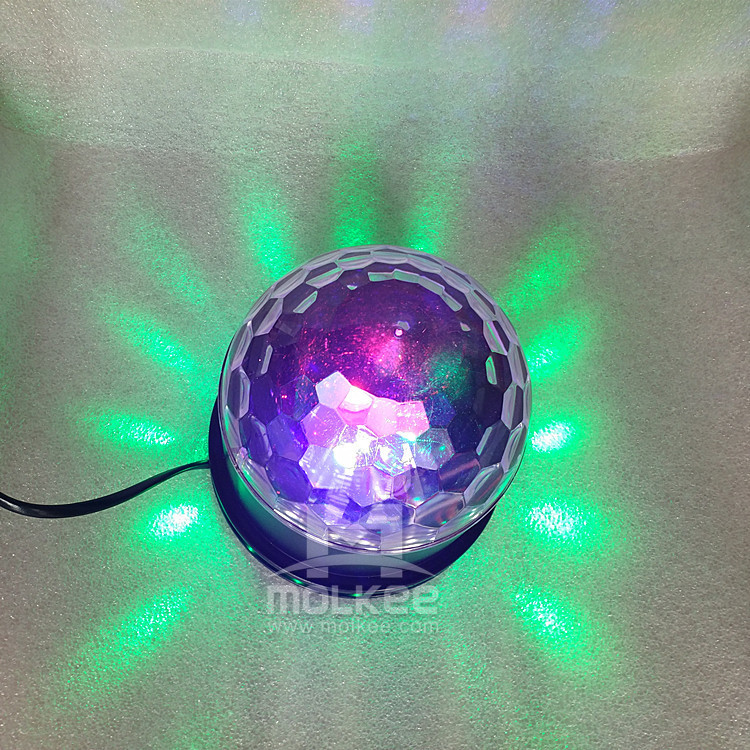 Buy Rgb 3*1w Mini Crystal Sun Led Magic Ball Light Party Disco Rotating ...