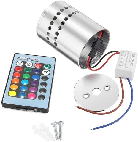 Buy Rgb Spiral Led Wall Light Ceiling Lamp 3w Wireless Remote Control ...