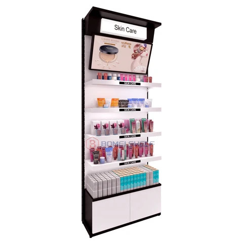 Buy Skin Care Store Metal Display Rack With Led Lighting And Push Rods ...
