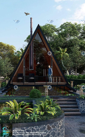 Buy Steel Frame Prefab House Huts Resort Cottage Home Garden Chalet ...
