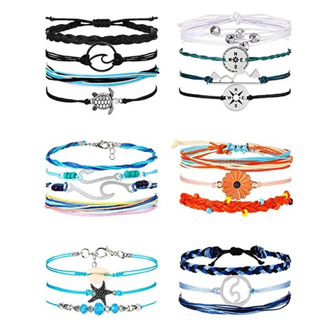 Buy Surfer Wave Ocean Wave Adjustable Waterproof Handmade Friendship ...