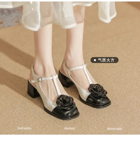 Buy Womens Elegant French Chunky Heel Sandals Closed-toe High-top ...