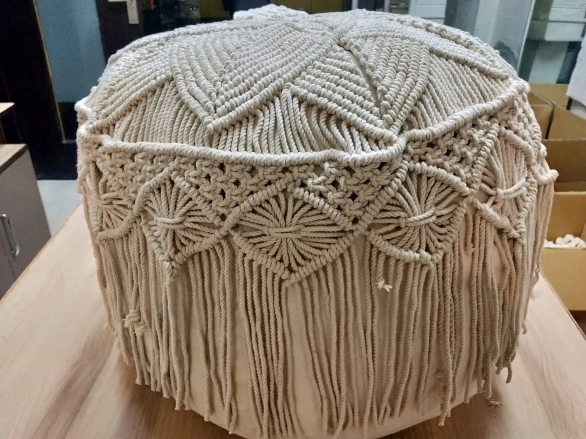 Buy Macrame Puff from Meraki international, India | Tradewheel.com
