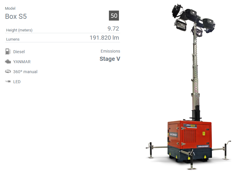 Buy Box S5 Lighting Tower 360º Manual Led Water-cooled from Hangzhou ...