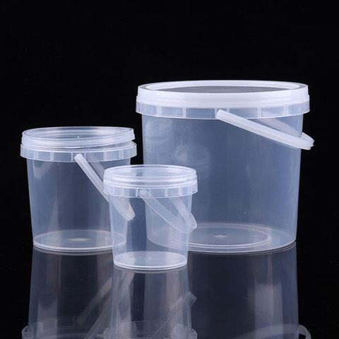 Buy 1 Litre /2l Food Grade Clear Plastic Bucket, 4 Ltr /5 Liter ...