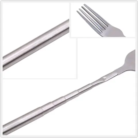 Buy 18/8 Stainless Steel Freeloader Trick Prank Fork Extendable ...