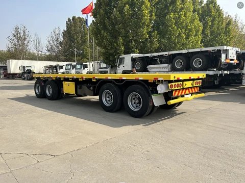 Buy 20/40ft Four Axles Turntable Full Trailer Type Draw Bar Flatbed ...