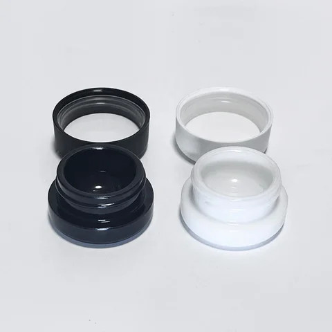 Buy 5g 5ml White Black Concentrate Jar Glass Jar Containers Protection ...