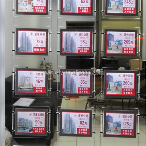 Buy A4 Size Real Estate Agent Led Crystal Hanging Light Box For Wall ...