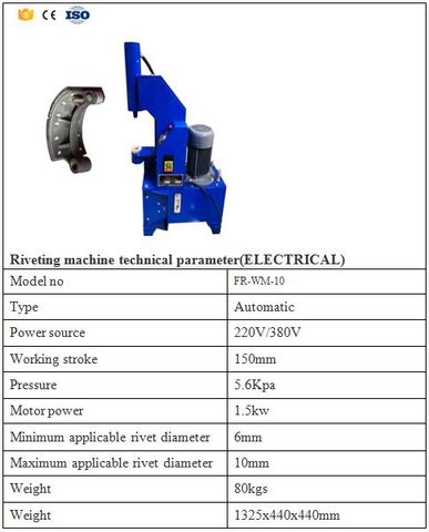 Buy Automatic Electric Vertical Brake Shoes Riveting Machine from ...