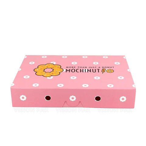 Buy Custom Printing Box Package Foldable Mochinut Mochi Donut Pink Boxes For Packaging from ...