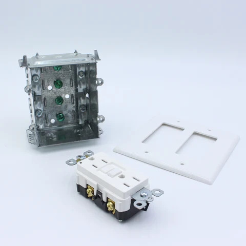 Buy Etl Lumex Gf15 Gfci Wall Receptacle Outlet 15a Double White Ivory ...