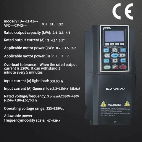 Buy High Performance Cp2000 Frequency Converter Delta Vfd Controller 0 ...