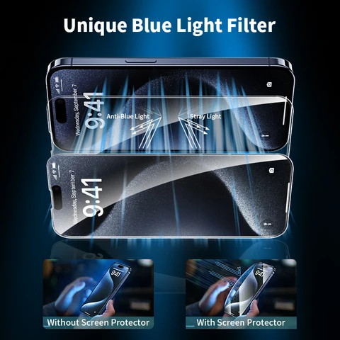Buy Iphone 16 Pro Max Custom Colorful 9h Anti Blue Film Light Ray Color ...