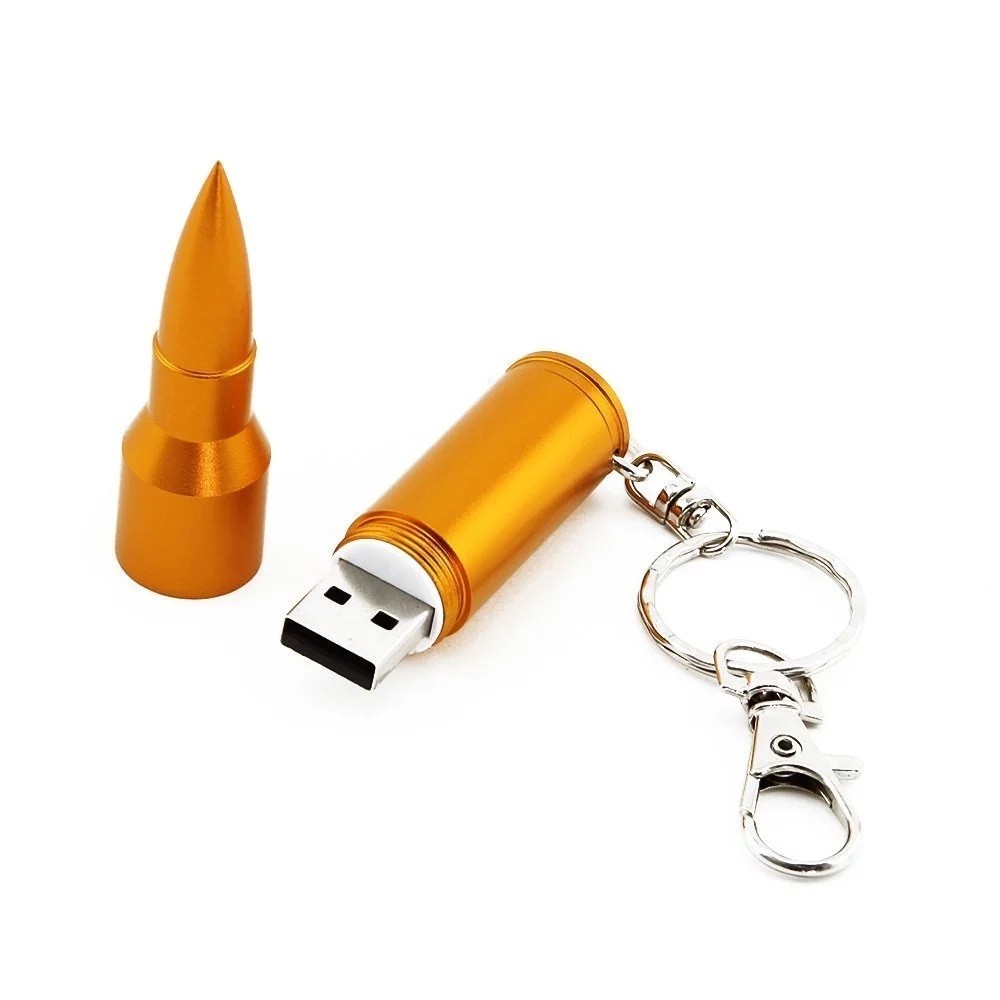 Buy Metal Bullet Shape And Logo Usb Stick Flashdisk With Keychain ...