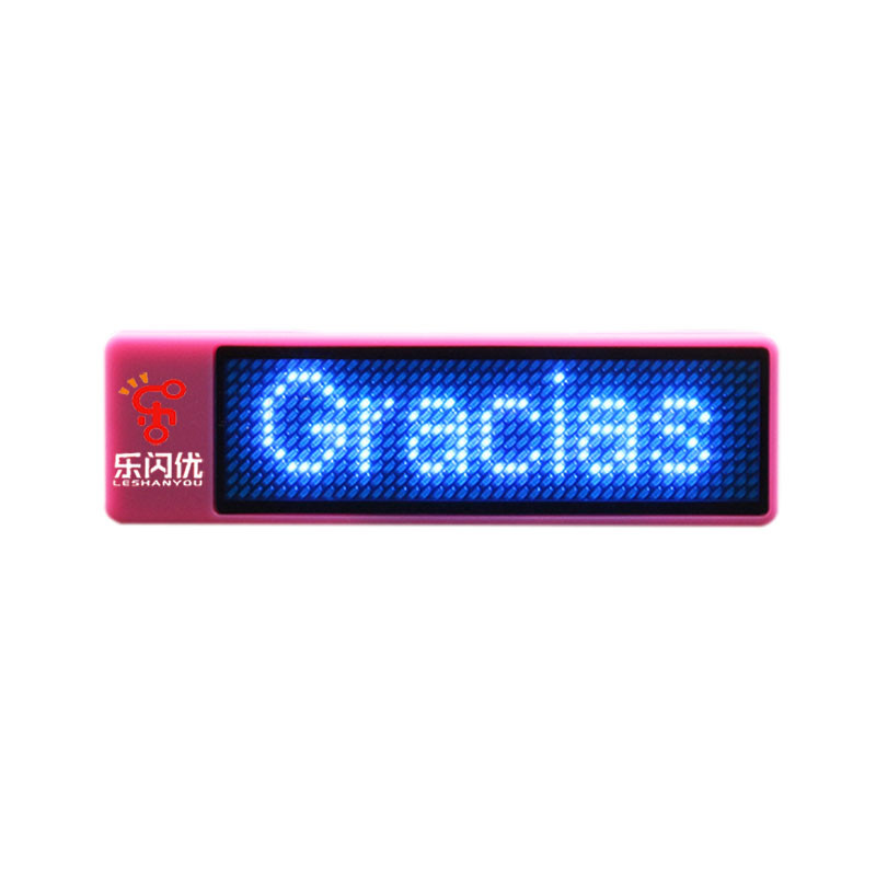 Buy Programmable Wearable Pin Magnet Led Name Tag from Shenzhen Lesun ...