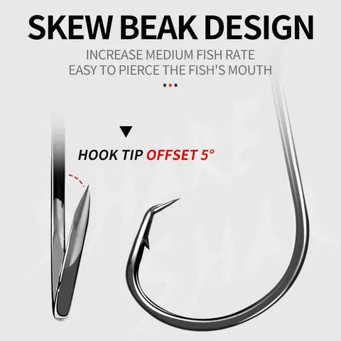 Buy Sea Fishing Wire Hook Circle Hook Rigs Catfish Bass Perch Bait ...