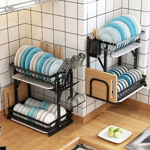 Buy Stainless Steel Dish Drying Rack Foldable Dish Rack Kitchen ...