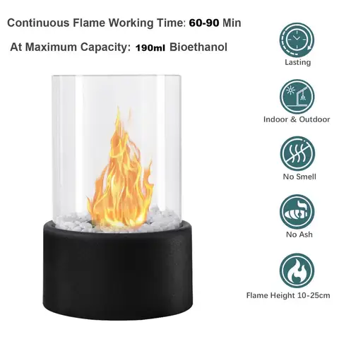 Buy Table Top Ethanol Fireplace Indoor Outdoor Fire Pit Portable Fire ...