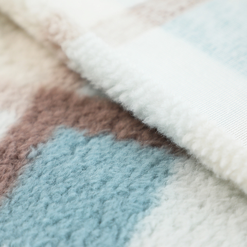 Buy Thick Plaid Fake Wool Fur Faux Sherpa Fabric For Bedding from ...