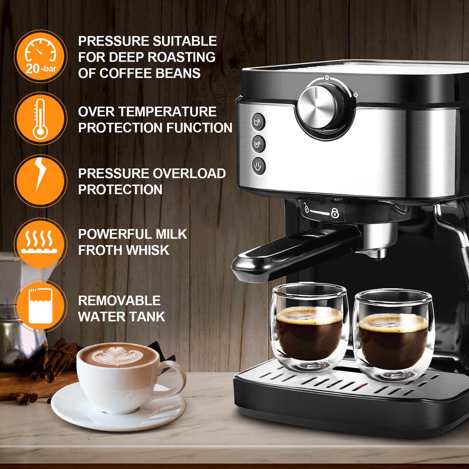 Buy 15 Bar Coffee Machine from DA LIAN WO JING KUA JING DIAN ZI SHANG ...