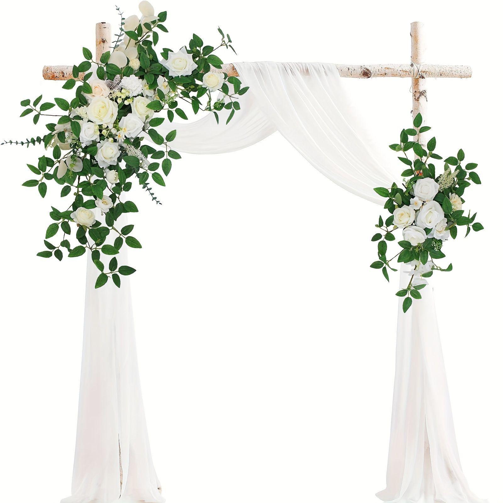 Buy White Rose Leaf Arch With White Veil from Sunland Supply Chain ...