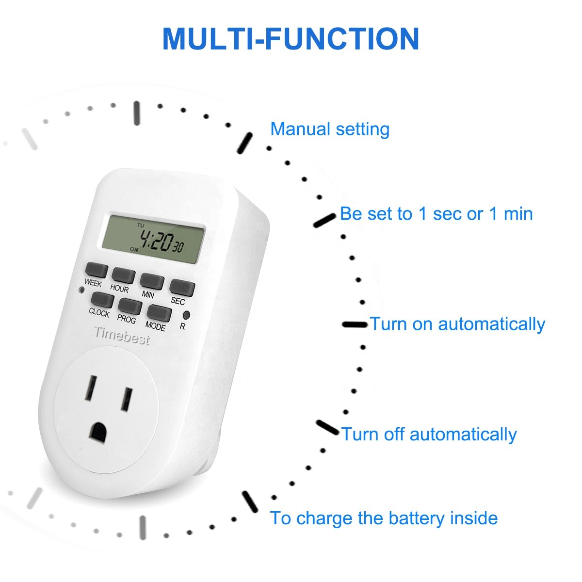 Buy 230v 16a Weekly Electric Motor Timer Timer Switch Electronic Mini ...