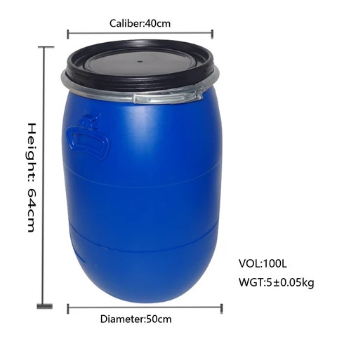 Buy 25l-200l Blue Drum Hdpe Round Plastic Container Blow Molding Bucket ...