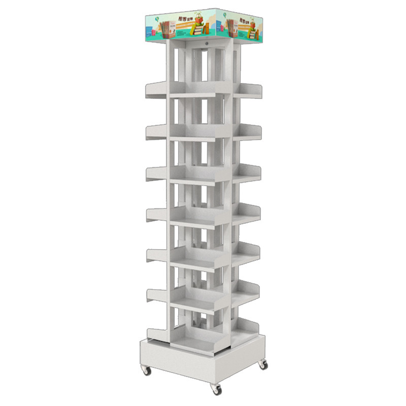 Buy 360 Degree Rotating Book Display Rack Bookcase Wooden Bookshelf ...