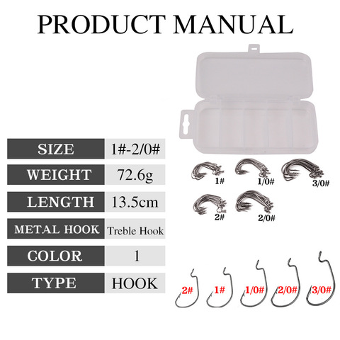 Buy 51pcs/box High Quality Crank Hook Suit Black Nickel Fish Hook High ...