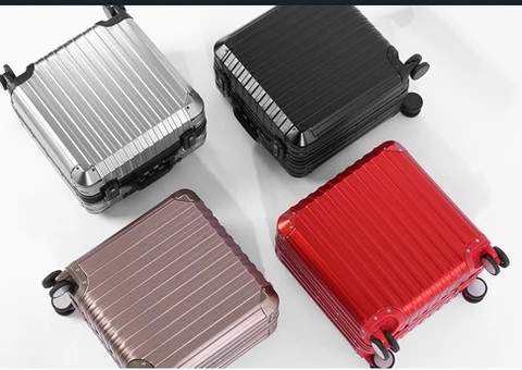 Buy Aluminium Silent Luggage Trolley Bags Carry On Suitcase With Light ...