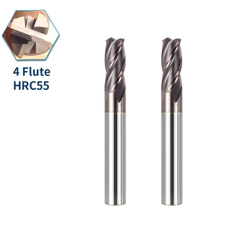 Buy Carbide Corner Radius End Mills 55 Hrc Solid 1pcs/ Plastic Box 4 ...