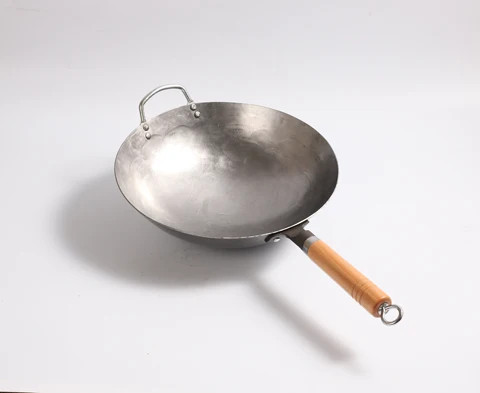 Buy Chinese Carbon Steel Wok With Ear Handmade Hammering Large Iron Wok ...