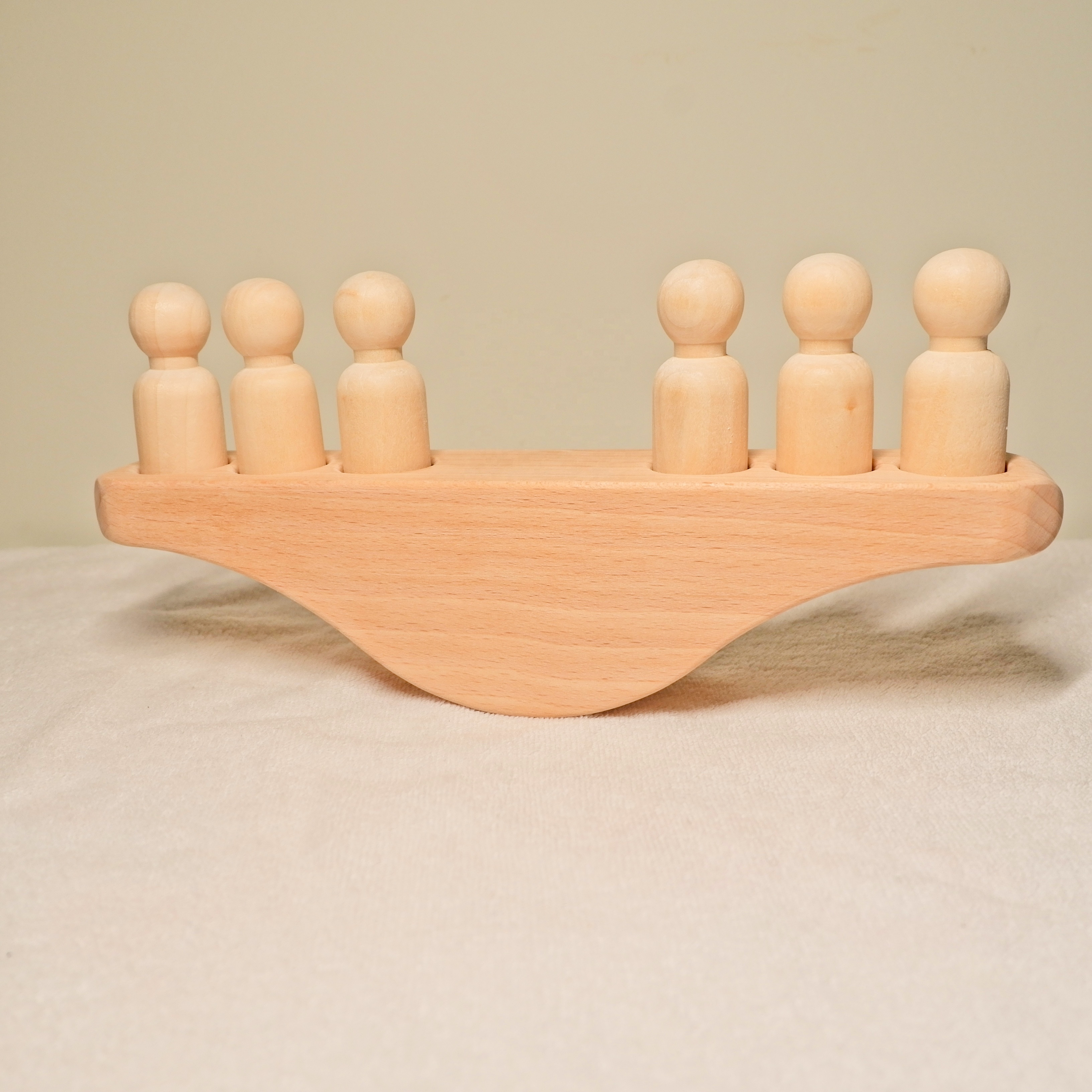 Buy Diy Wood Crafts Educational Wooden Balancing Scale With 6 Peg Dolls ...