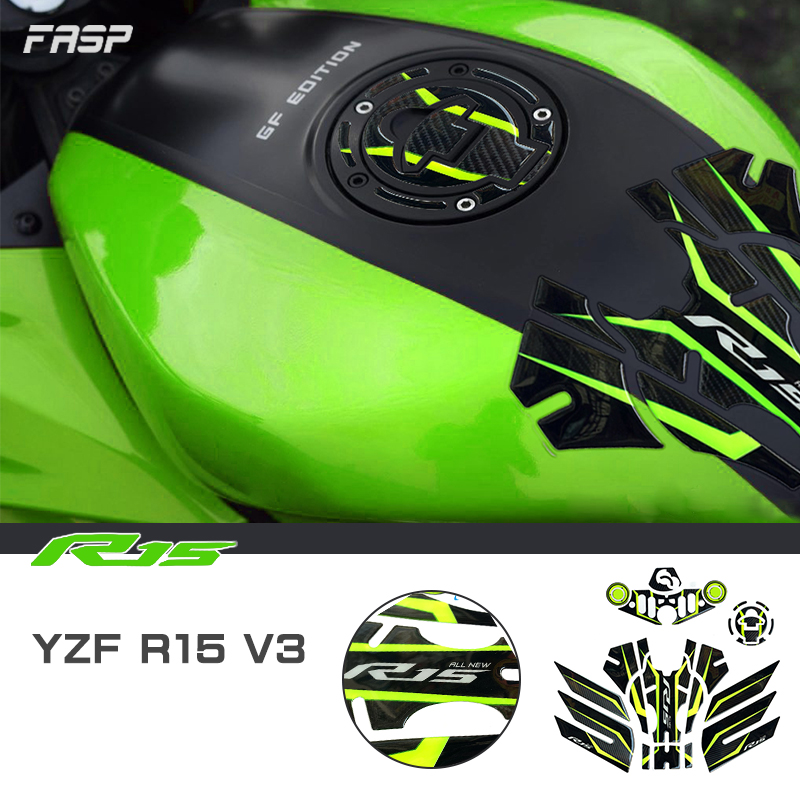 Buy For Yamaha R15 Yzf-r15 V3 Full Sets 5d Motorcycle Tank Cover Anti ...