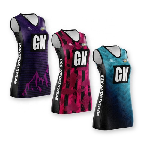 Buy Fully Sublimation Netball Uniform Top & Bibs Sublimated Custom ...