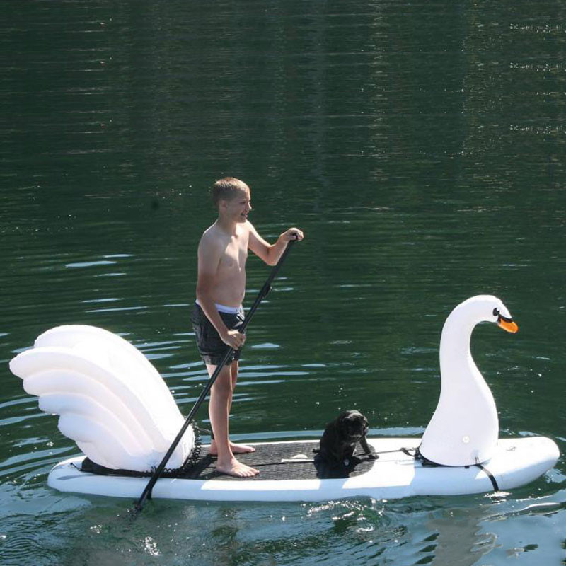 Buy Inflatable Rowing Boats With White Swan Head & Seat Surfboard For ...