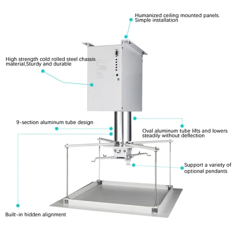 Buy In&vi Remote Control Telescoping Projector Lift Motorized Projector ...