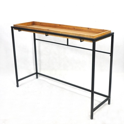 Buy Ivydeco Contemporary Industrial Detachable Rectangle Wood Tray Top ...