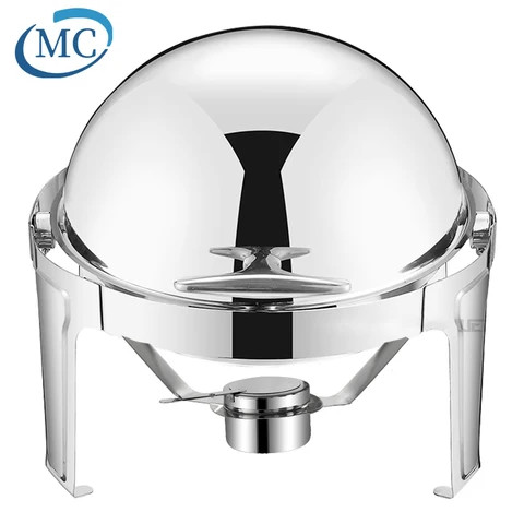 Buy Luxury Large Stainless Steel Chafing Dish Gold 6.5l Big Roll Top ...